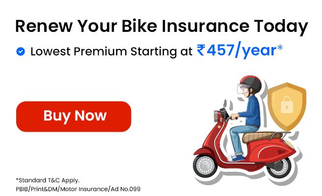 Buy Bike Insurance at ₹457* - Renew Two Wheeler Policy Online